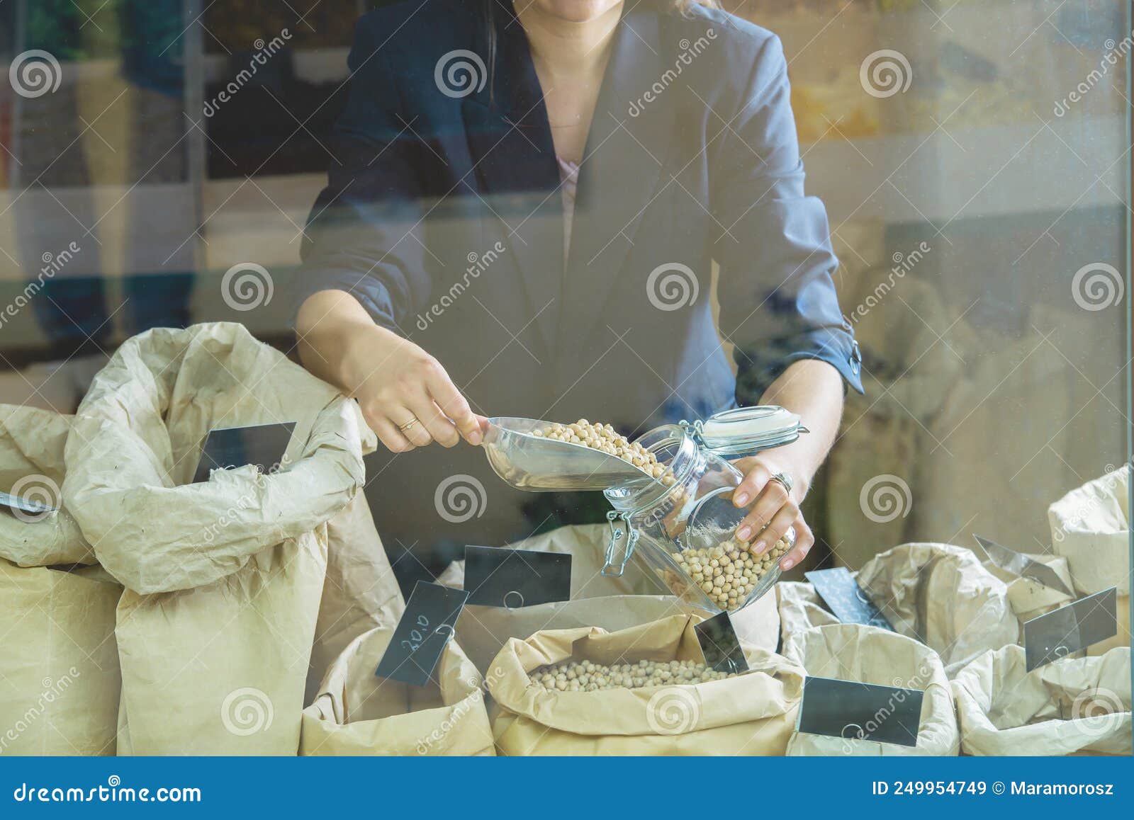 The Process of Buying Products in a Store without Plastic Stock Image ...