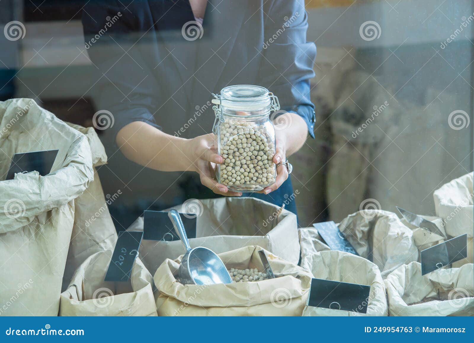 The Process of Buying Products in a Store without Plastic Stock Image ...