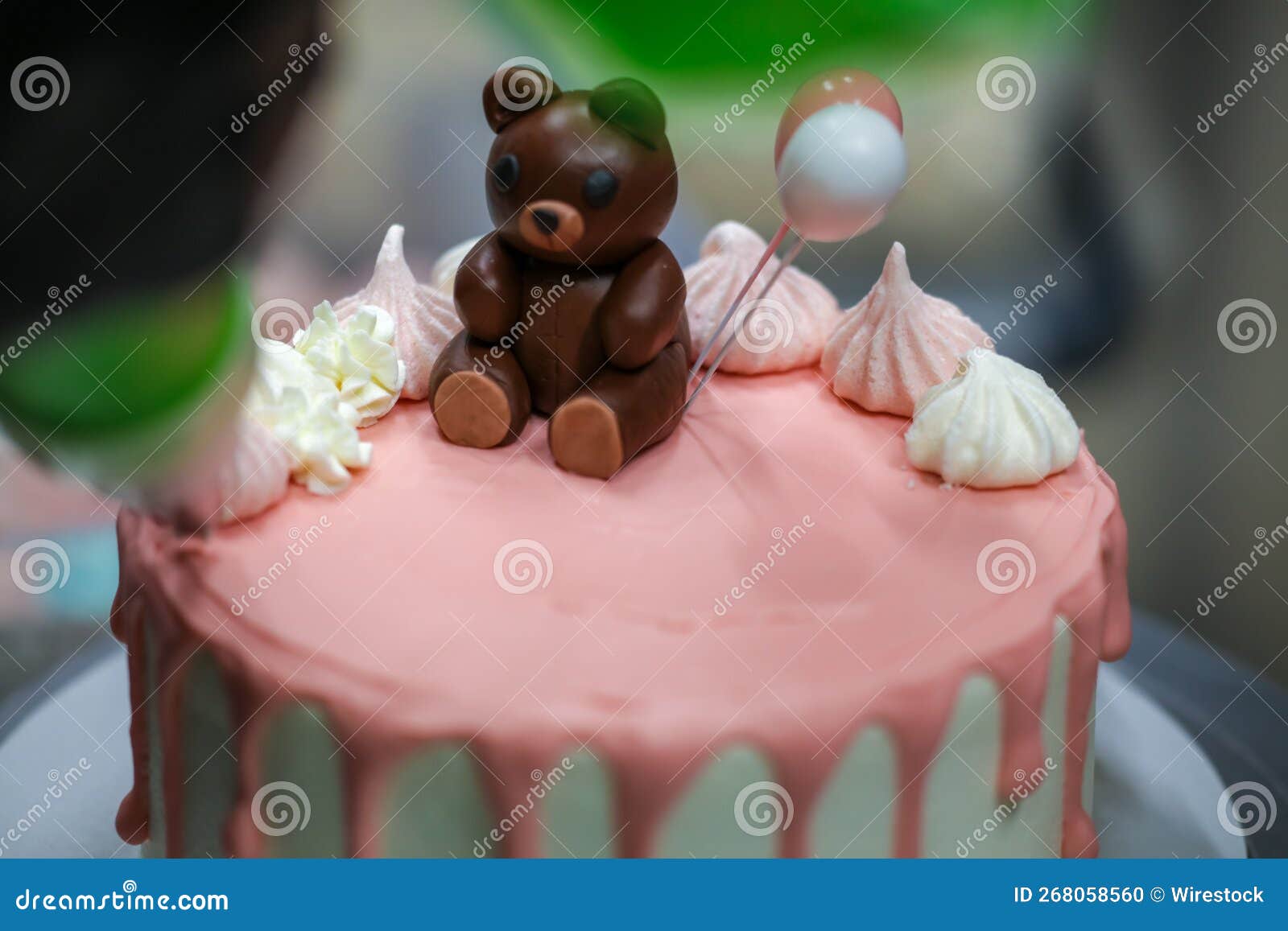 Process of Cake Baking with the Chef Decorating the Frosted Cake with ...