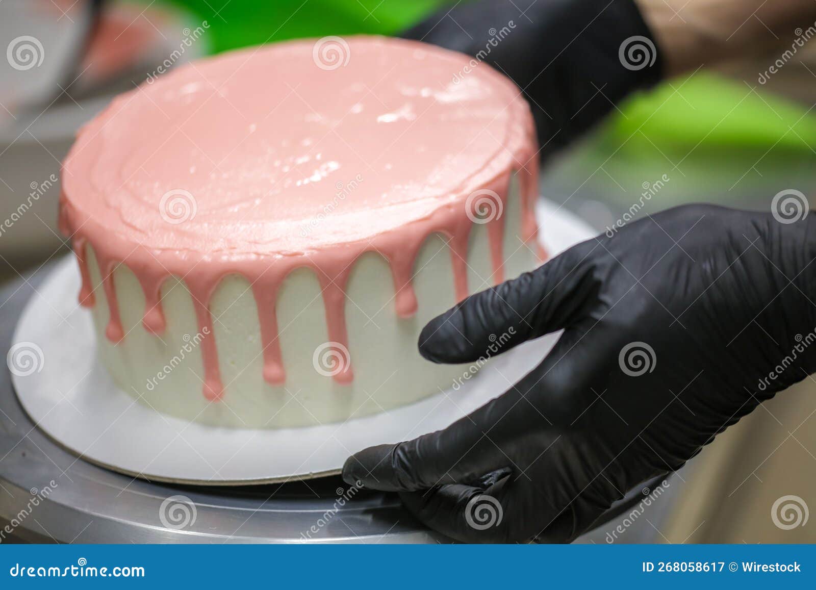 Process of Cake Baking with Chef Working on the Decorations of the ...