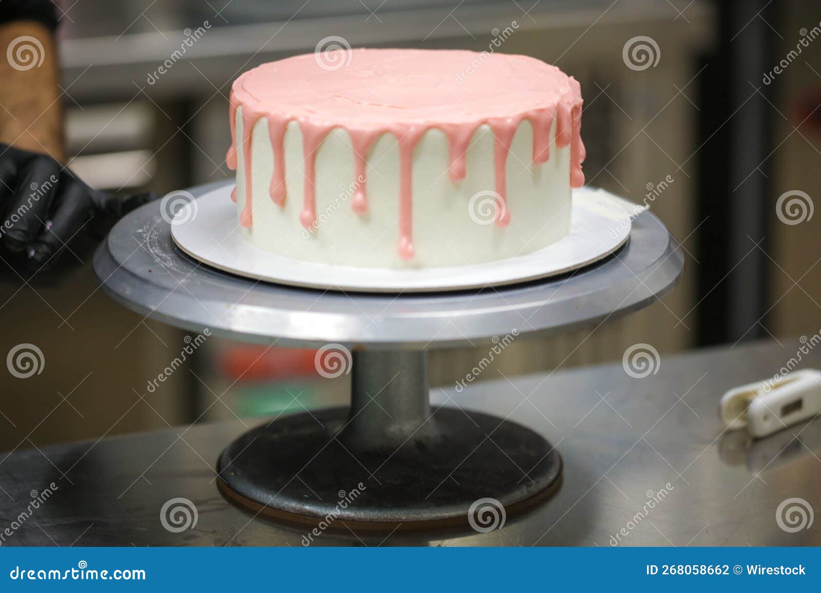 Process of Cake Baking with Chef Working on the Decorations of the ...