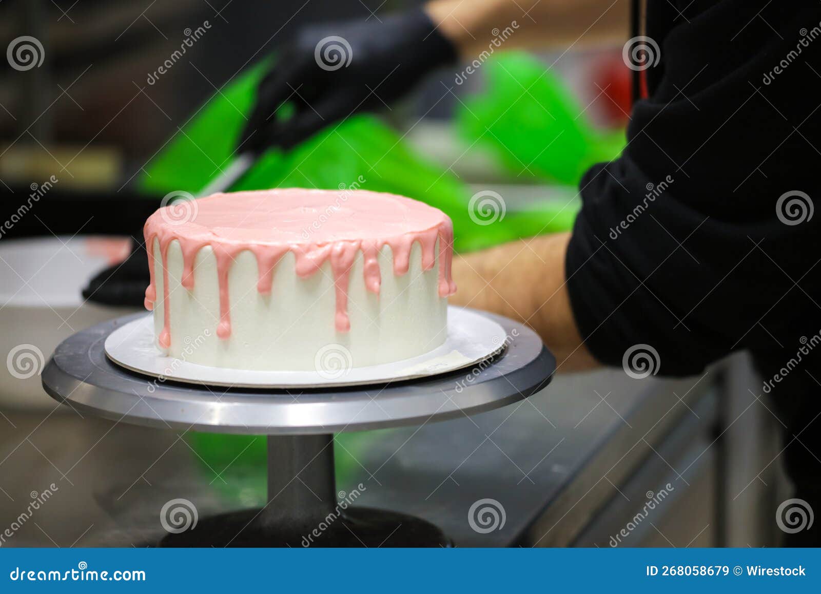 Process of Cake Baking with Chef Working on the Decorations of the ...