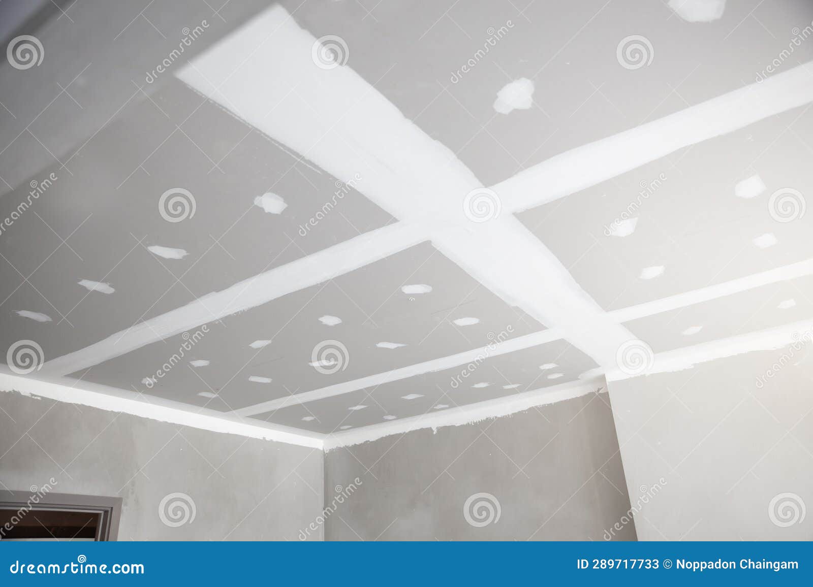 Process of Ceiling House Construction . Stock Image - Image of ...