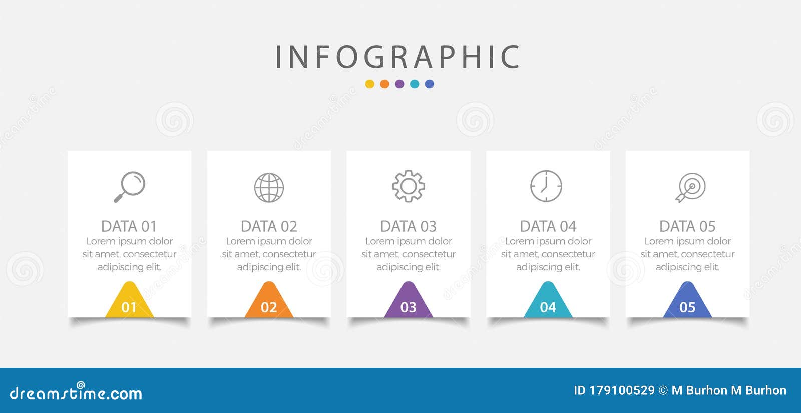 Business Infographic with 5 Steps Stock Illustration - Illustration of ...