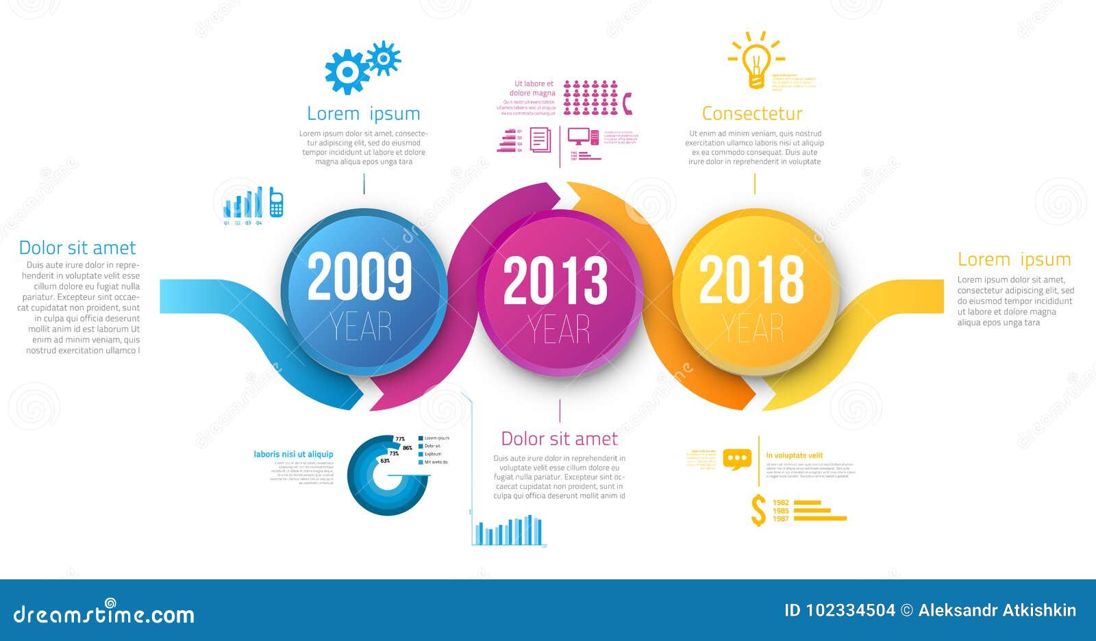 Process Charts with Steps Infographics Stock Vector - Illustration of ...