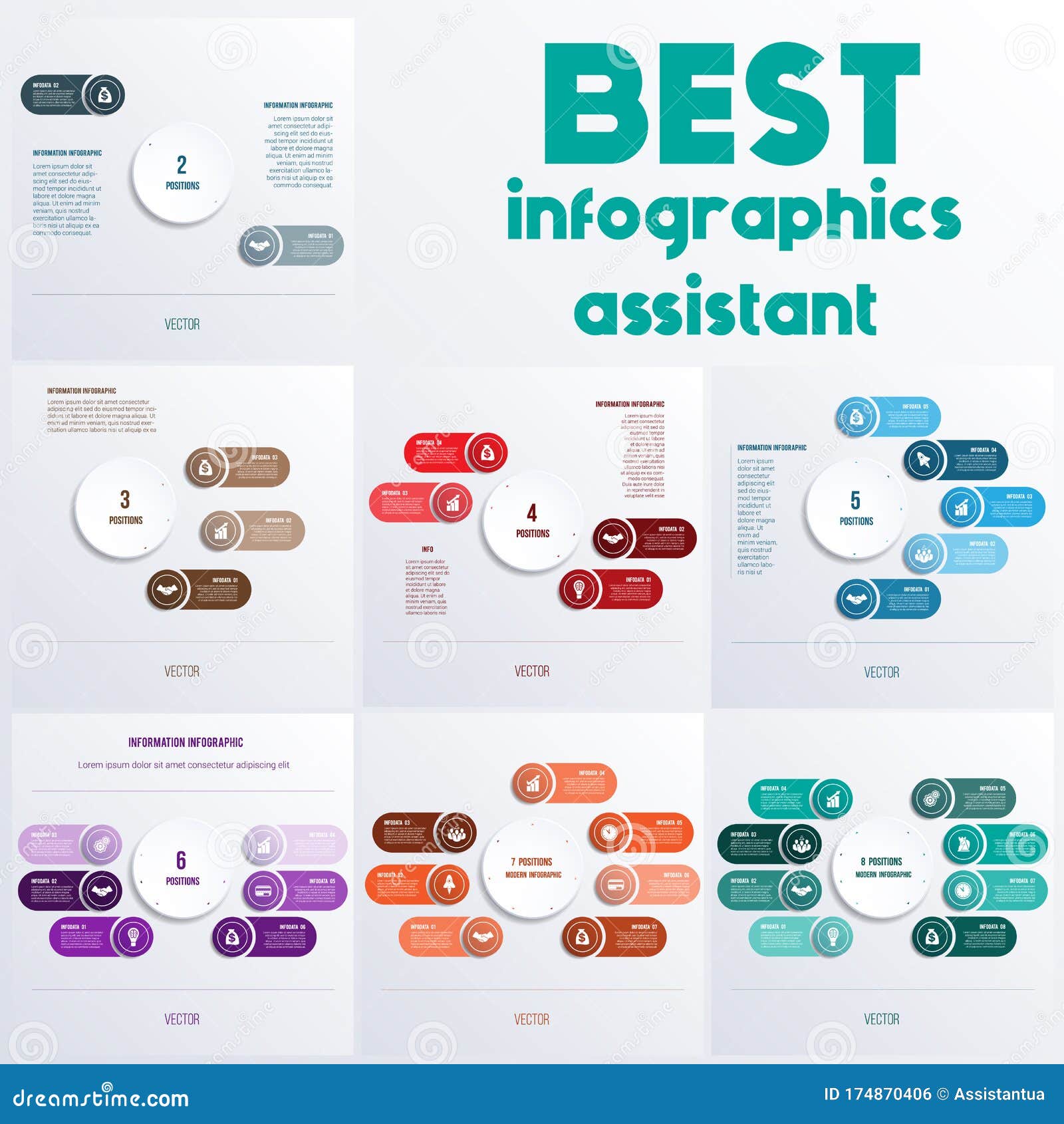 Templates Infograpchic Cyclic Processes, Step By Step, Colorful Lines ...