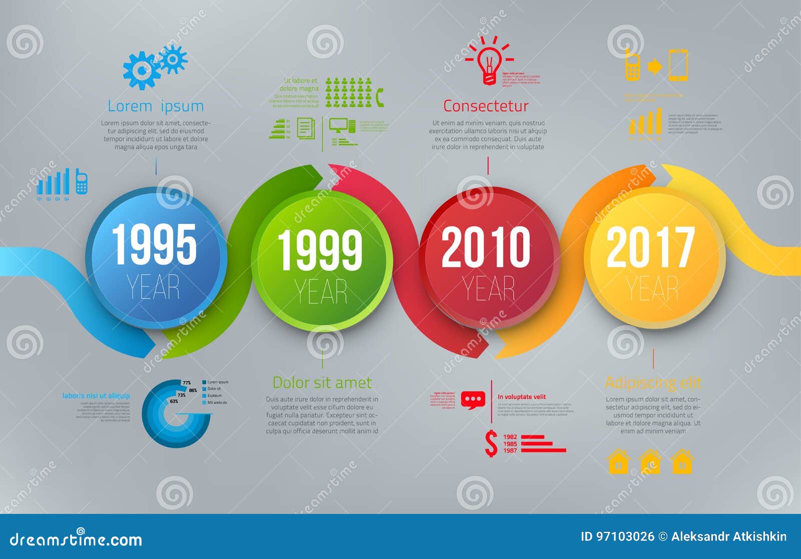 Process Charts with Steps Infographics Stock Vector - Illustration of ...
