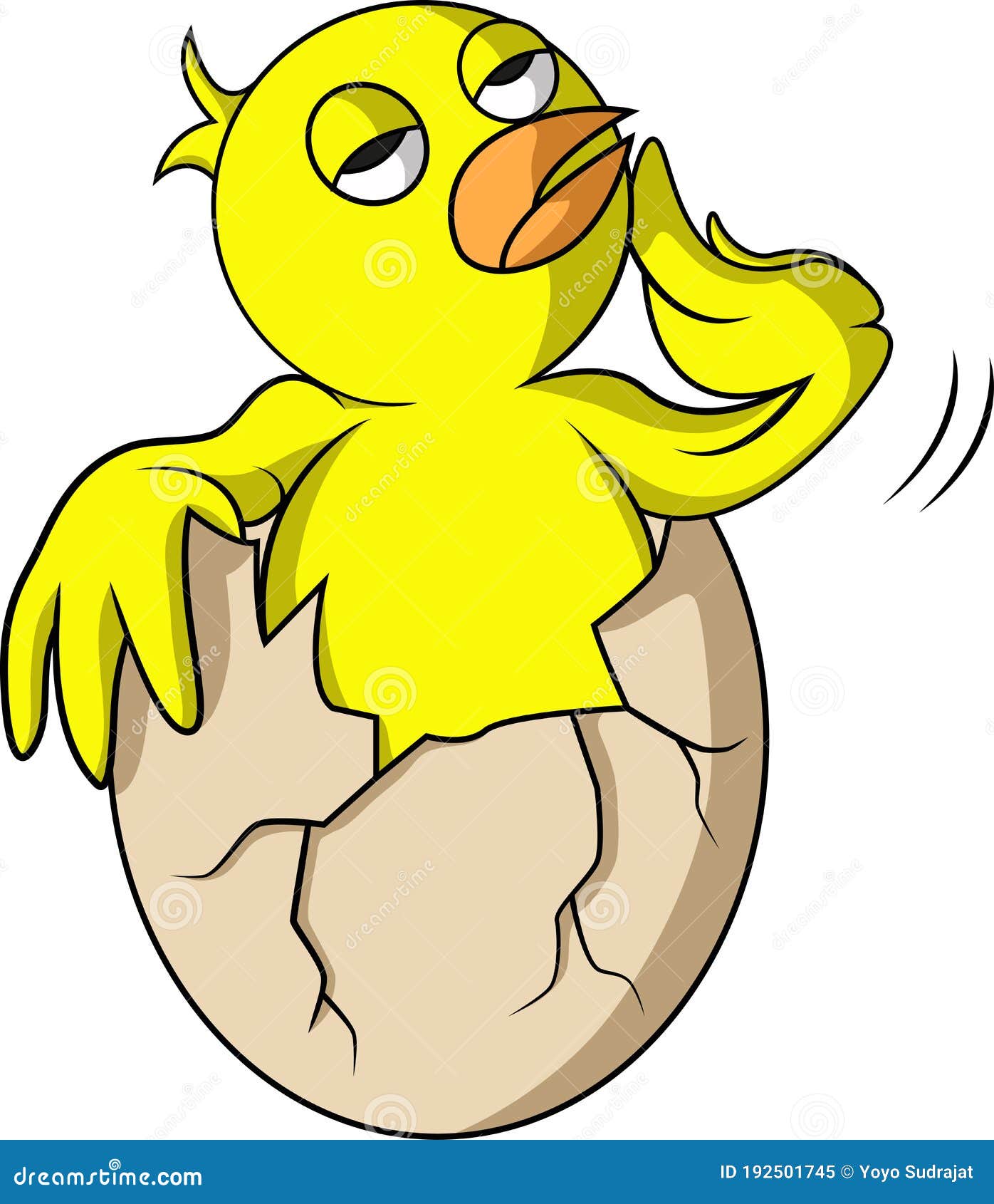 The Process Of Chicks Coming Out Of Their Shells Cartoon Vector ...