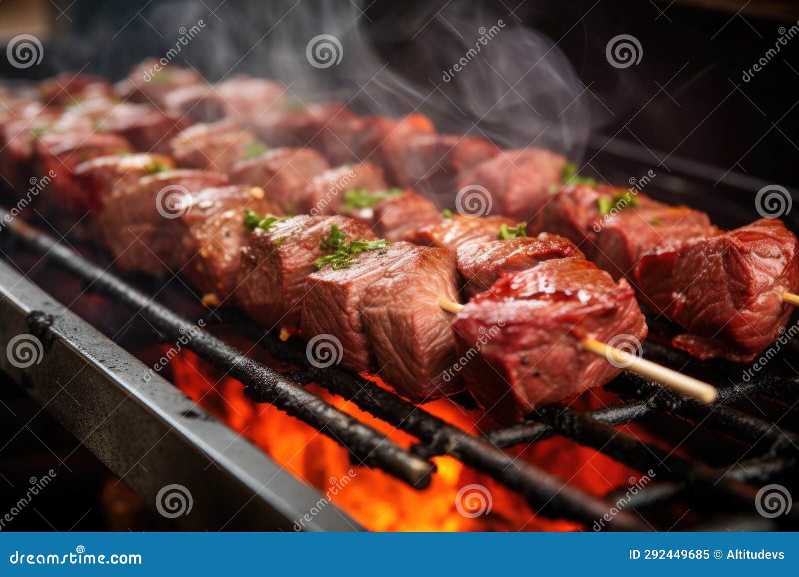 Process of Churrasco Skewering by the Grill Stock Image - Image of meat ...