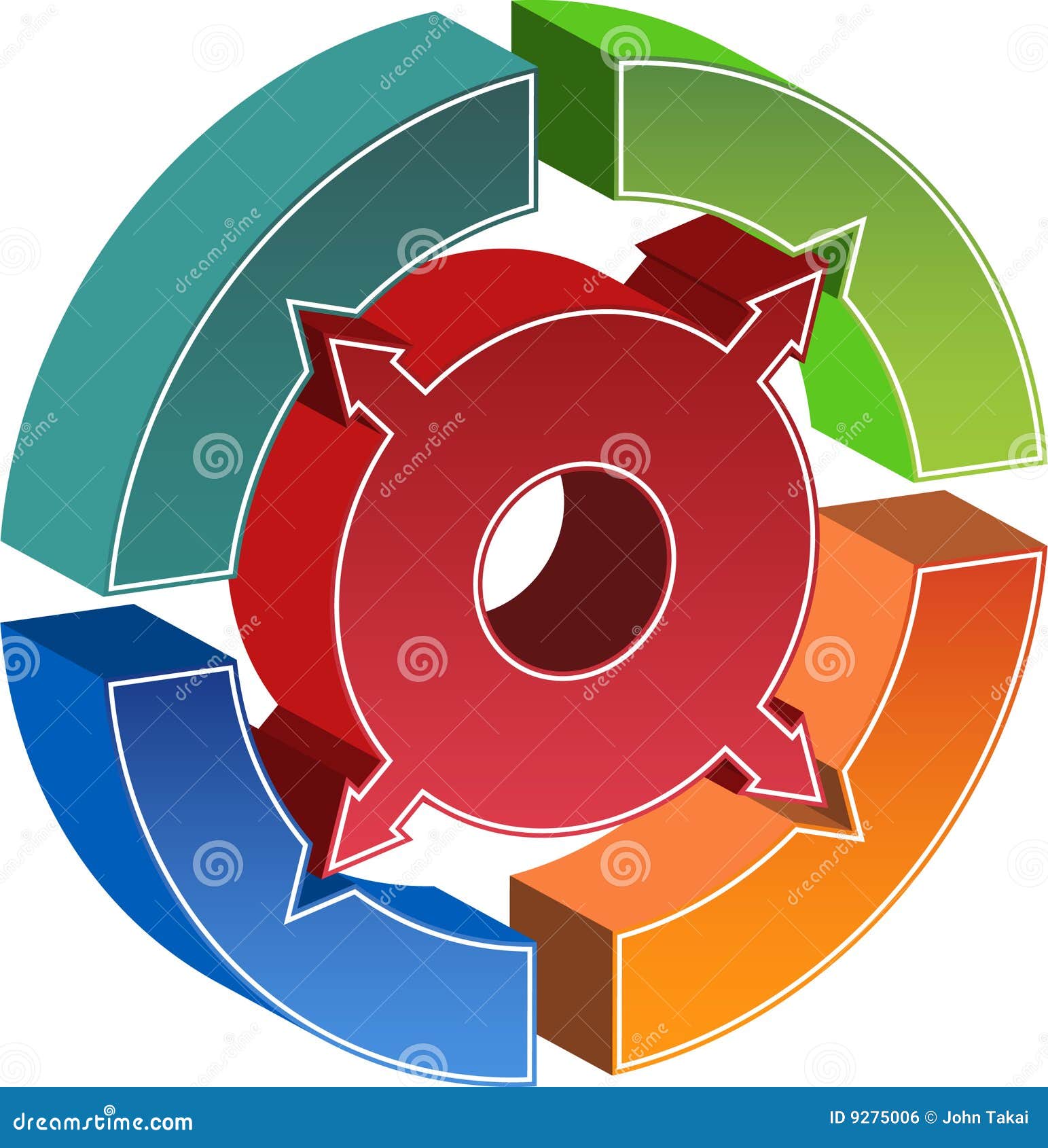 Process Circle Diagram - Arrows Stock Vector - Illustration of ...
