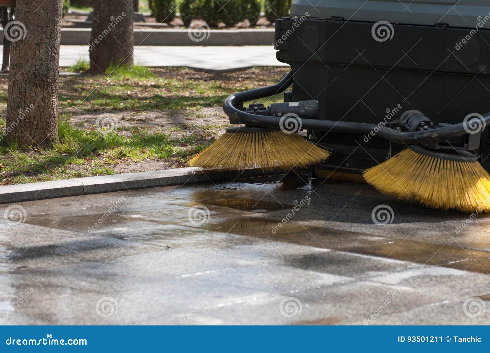 Process of Cleaning Walkways Machine Stock Image - Image of process ...