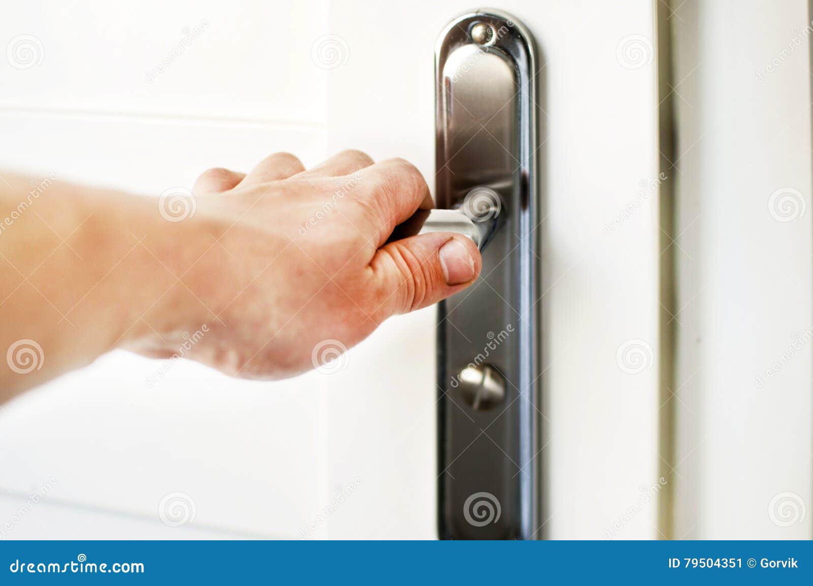 The Process of Clicking on the Handle To Open Stock Image - Image of ...