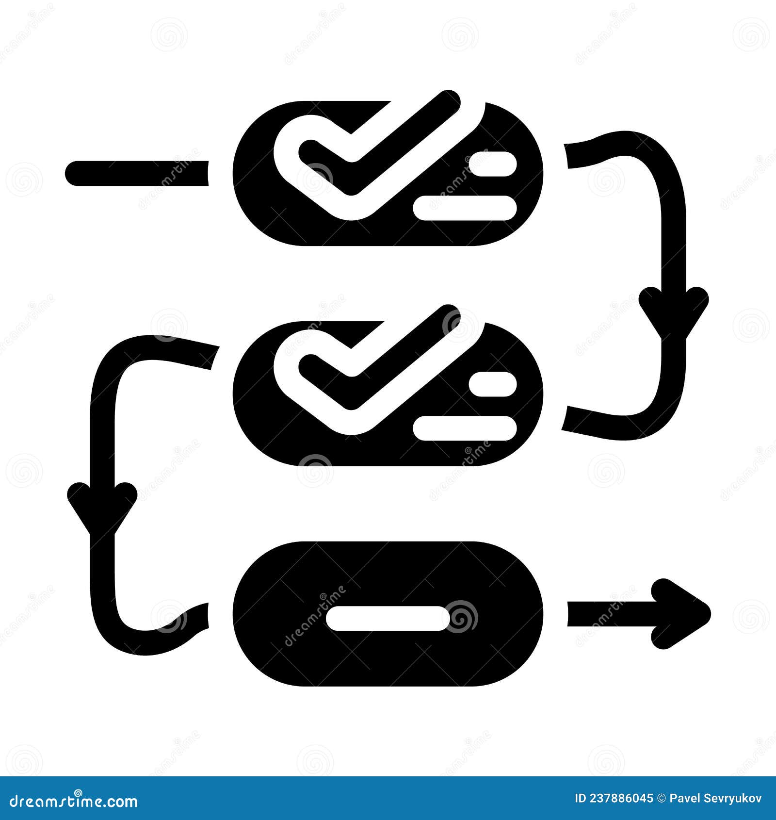Process of Compliance Glyph Icon Vector Illustration Stock Vector ...