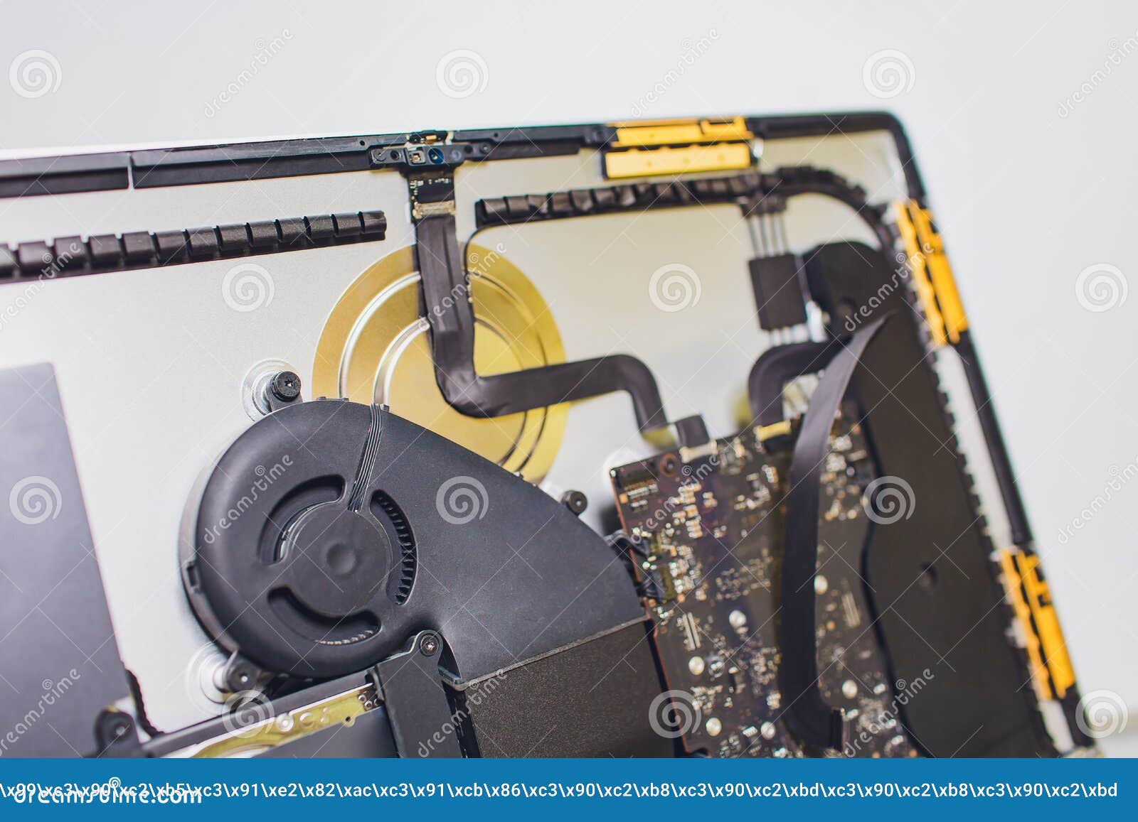 Process of Computer Repair. Engineer in White Gloves Disassembling ...