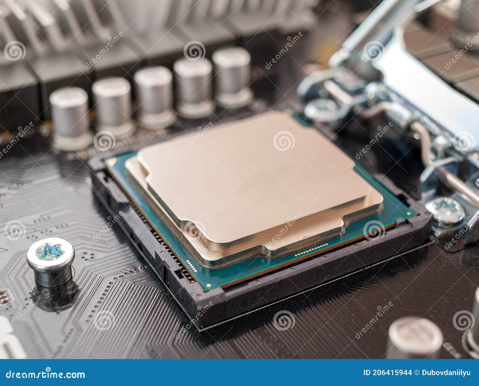 The Process of Connecting the CPU To the Processor Socket on a Modern Computer Motherboard ...