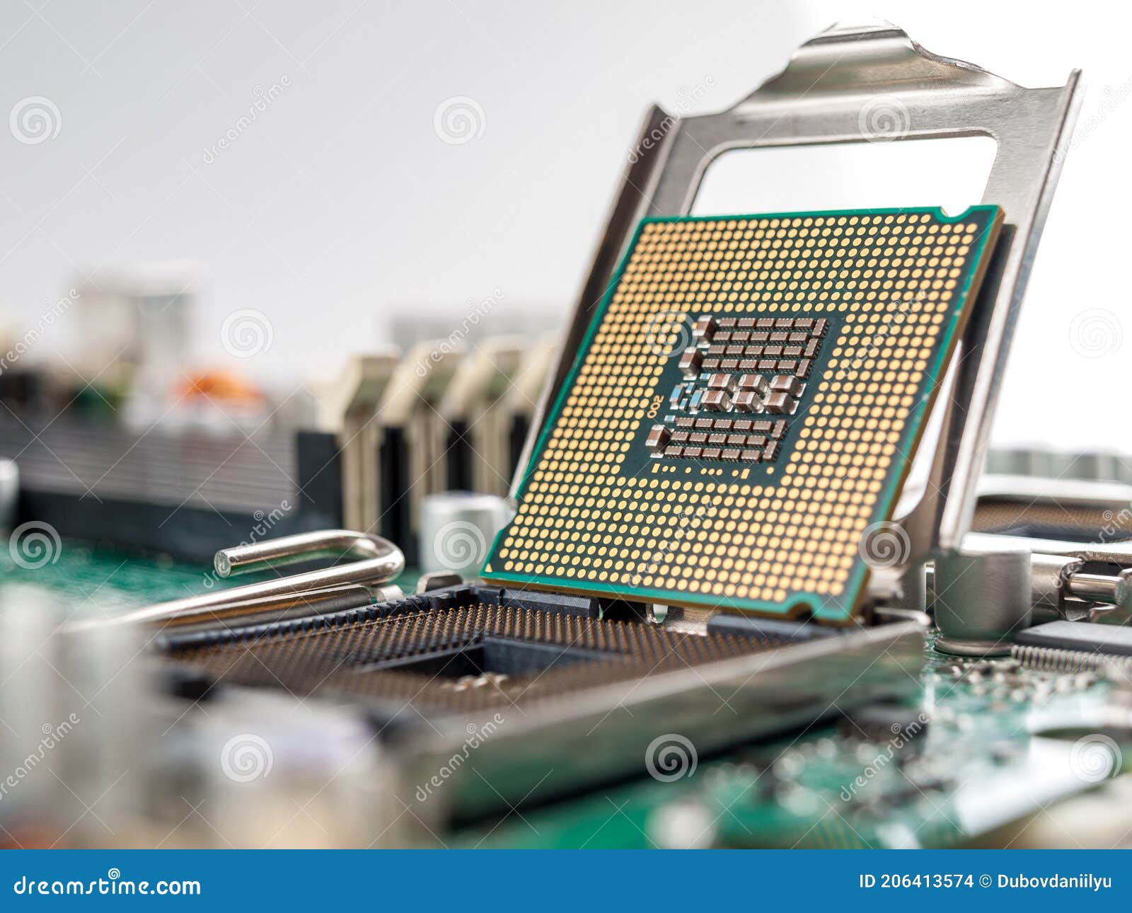The Process of Connecting the CPU To the Processor Socket on a Modern Computer Motherboard ...