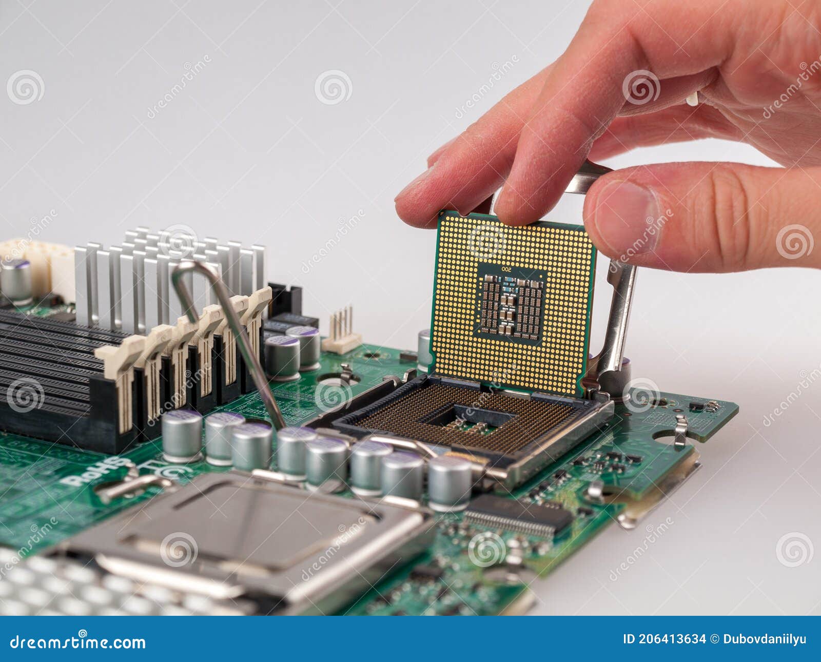 The Process Of Connecting The CPU To The Processor Socket On A Modern ...