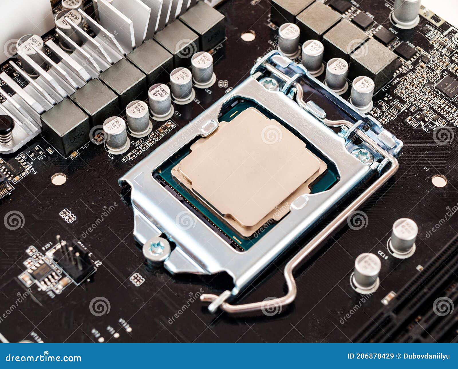 The Process of Connecting the CPU To the Processor Socket on a Modern Computer Motherboard ...