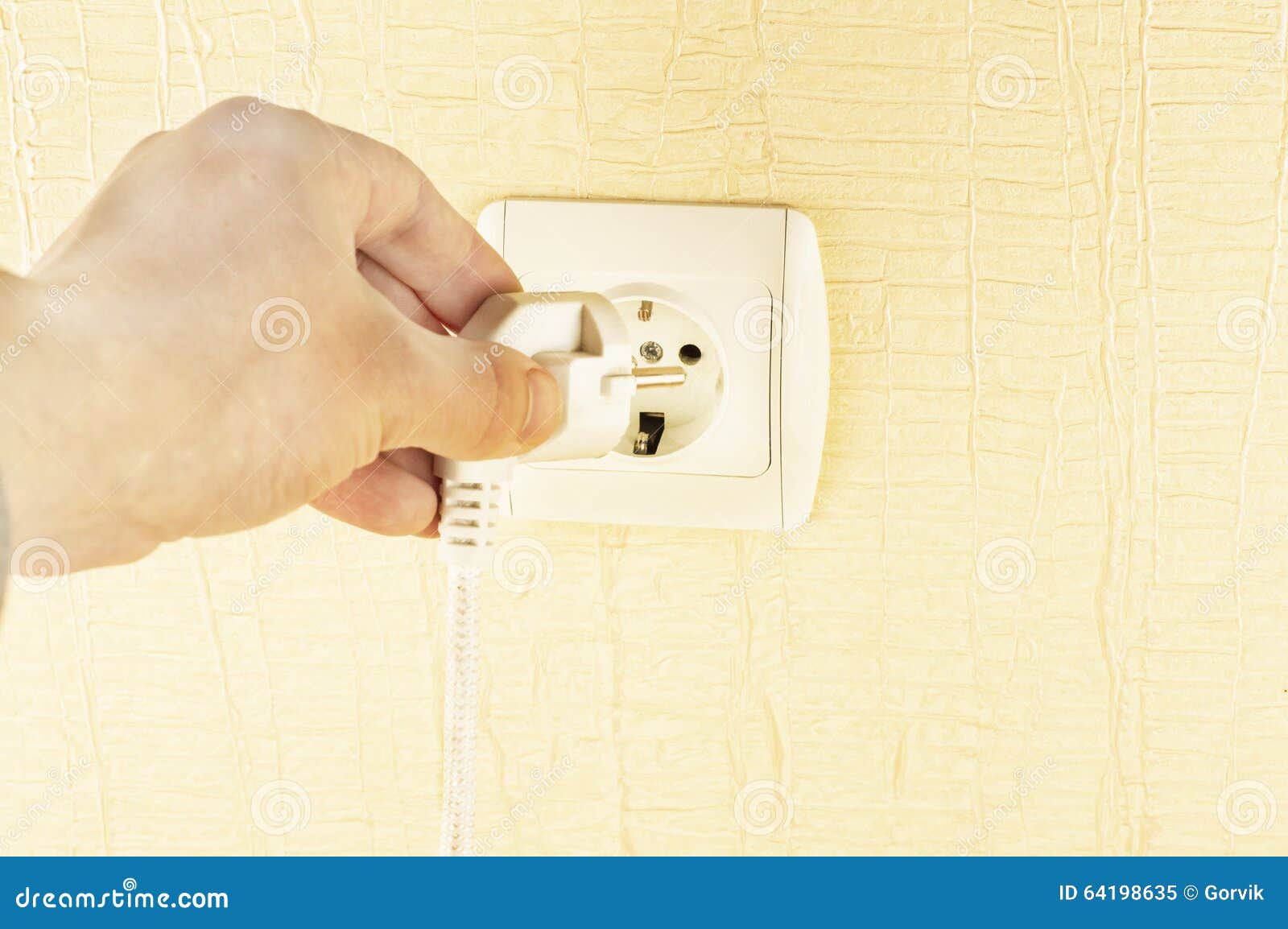 The Process of Connecting the White Plug into the Socket Stock Image ...