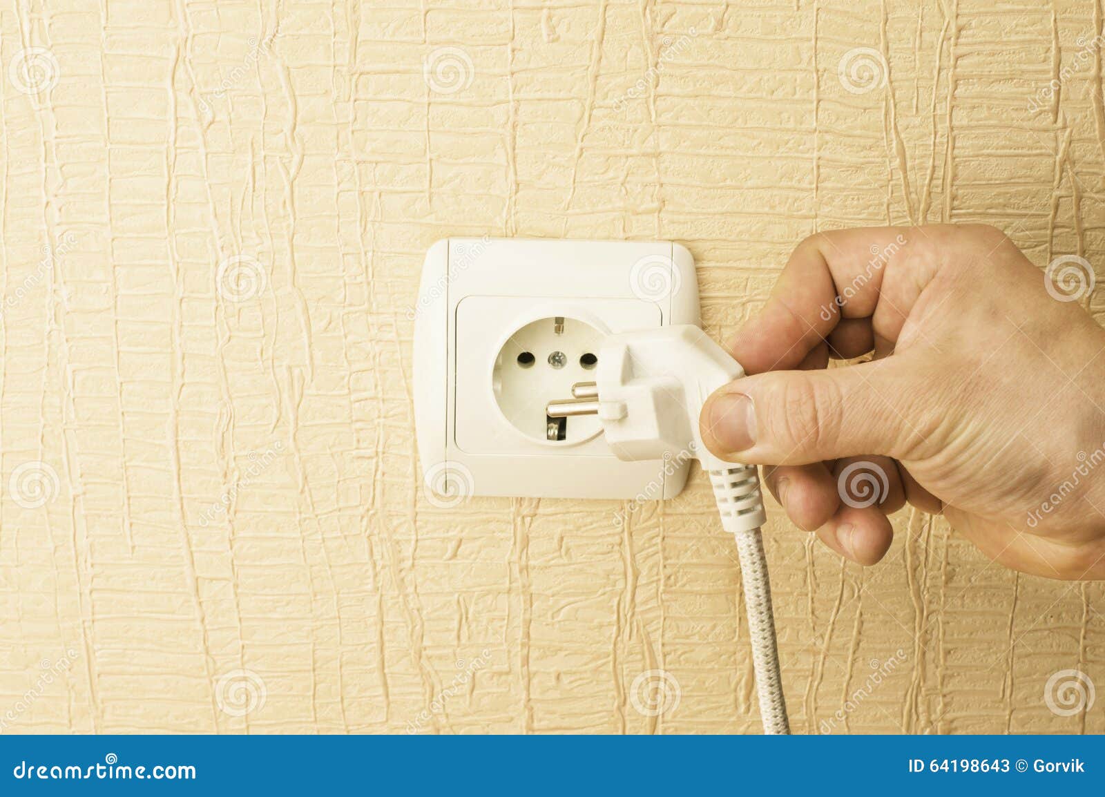 The Process of Connecting the White Plug into the Socket Stock Image ...