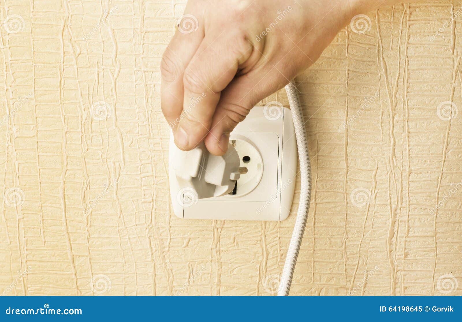 The Process of Connecting the White Plug into the Socket Stock Image ...