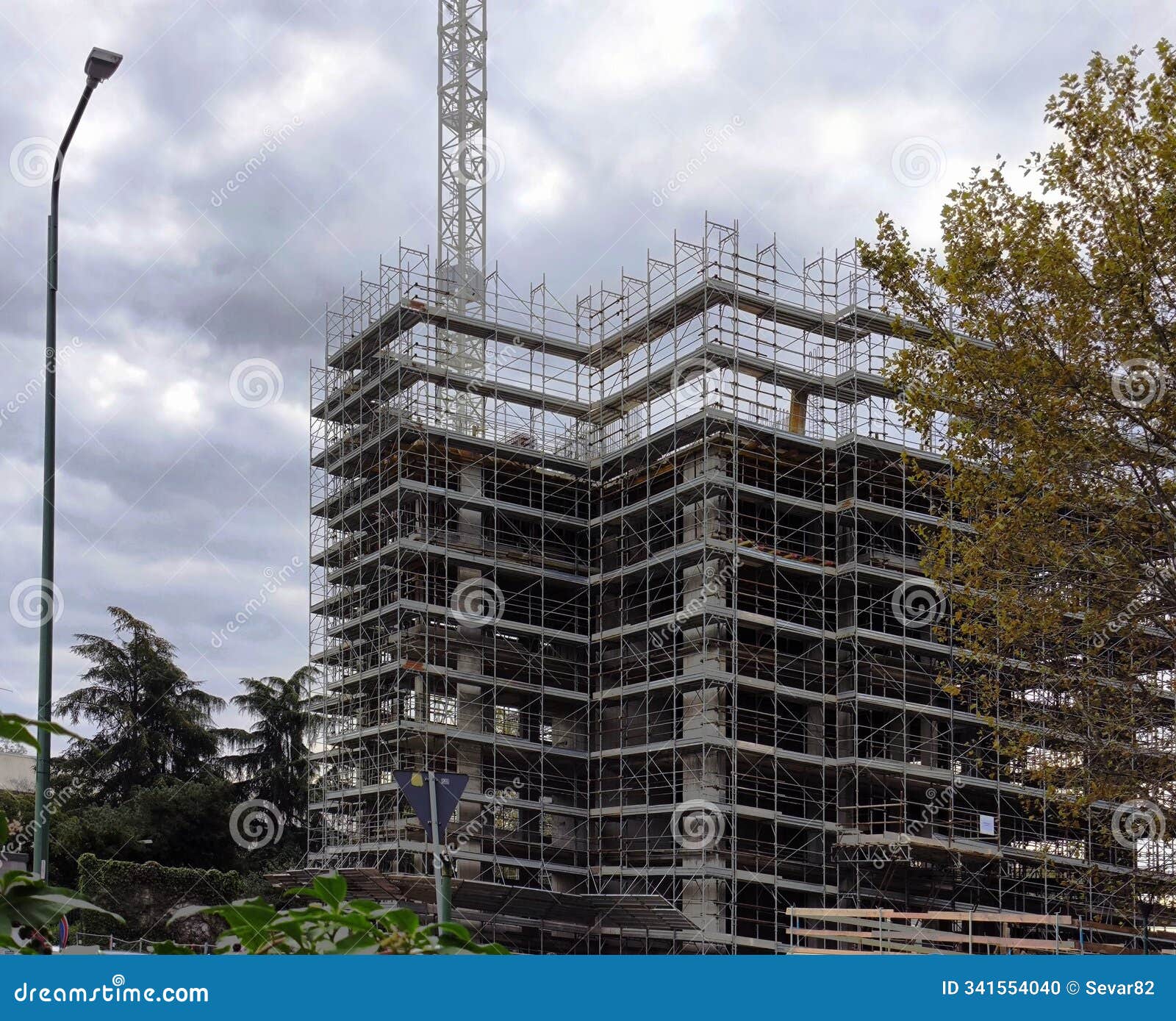 The Process of Constructing a Modern Multi-storey Building Stock Photo ...