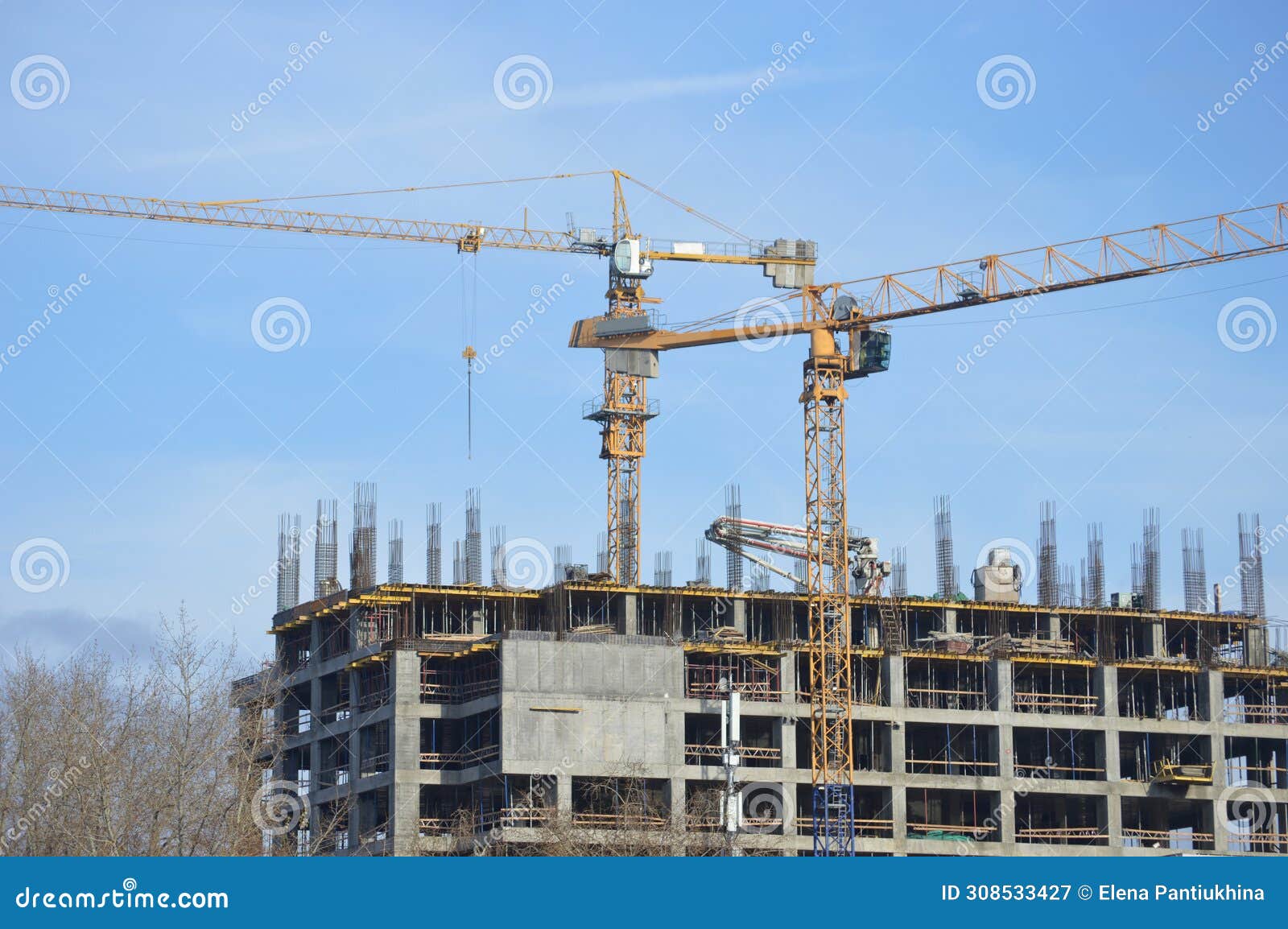 The Process of Constructing a Multi-storey Residential Building. Tower ...