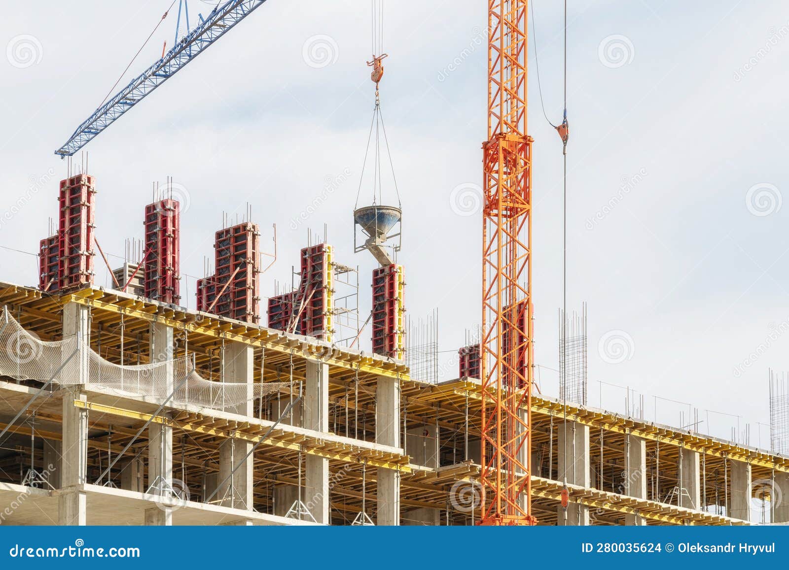 Process of the Construction of a High-rise Building Stock Photo - Image ...