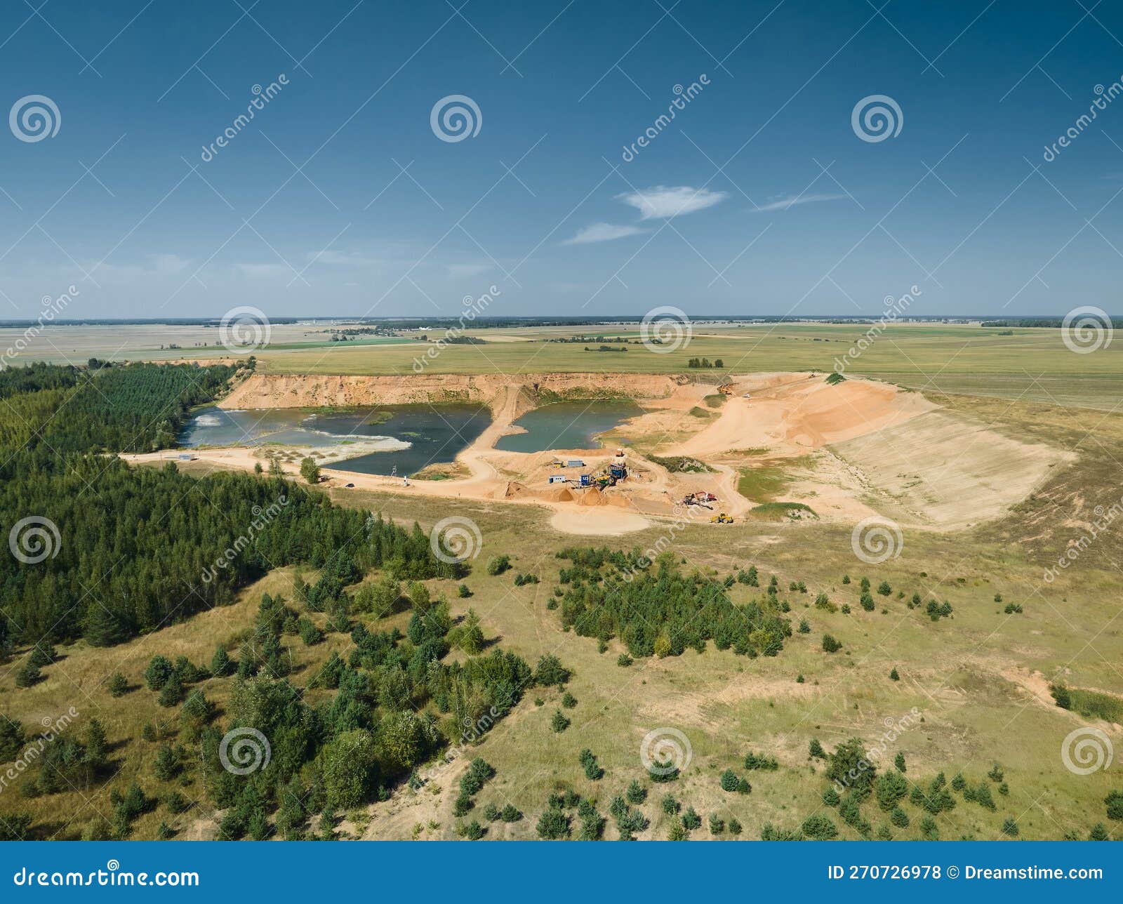 Process of Construction Sand Mining from Open Huge Quarry Stock Photo ...