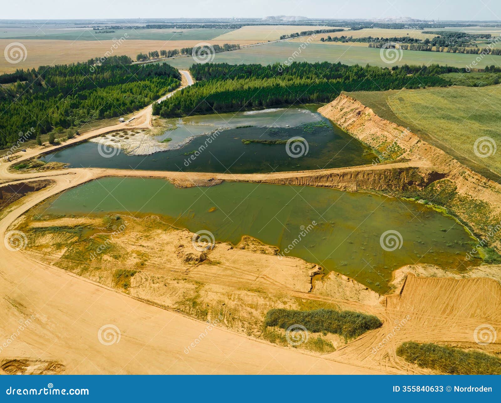Process of Construction Sand Mining from Open Huge Quarry Stock Image ...