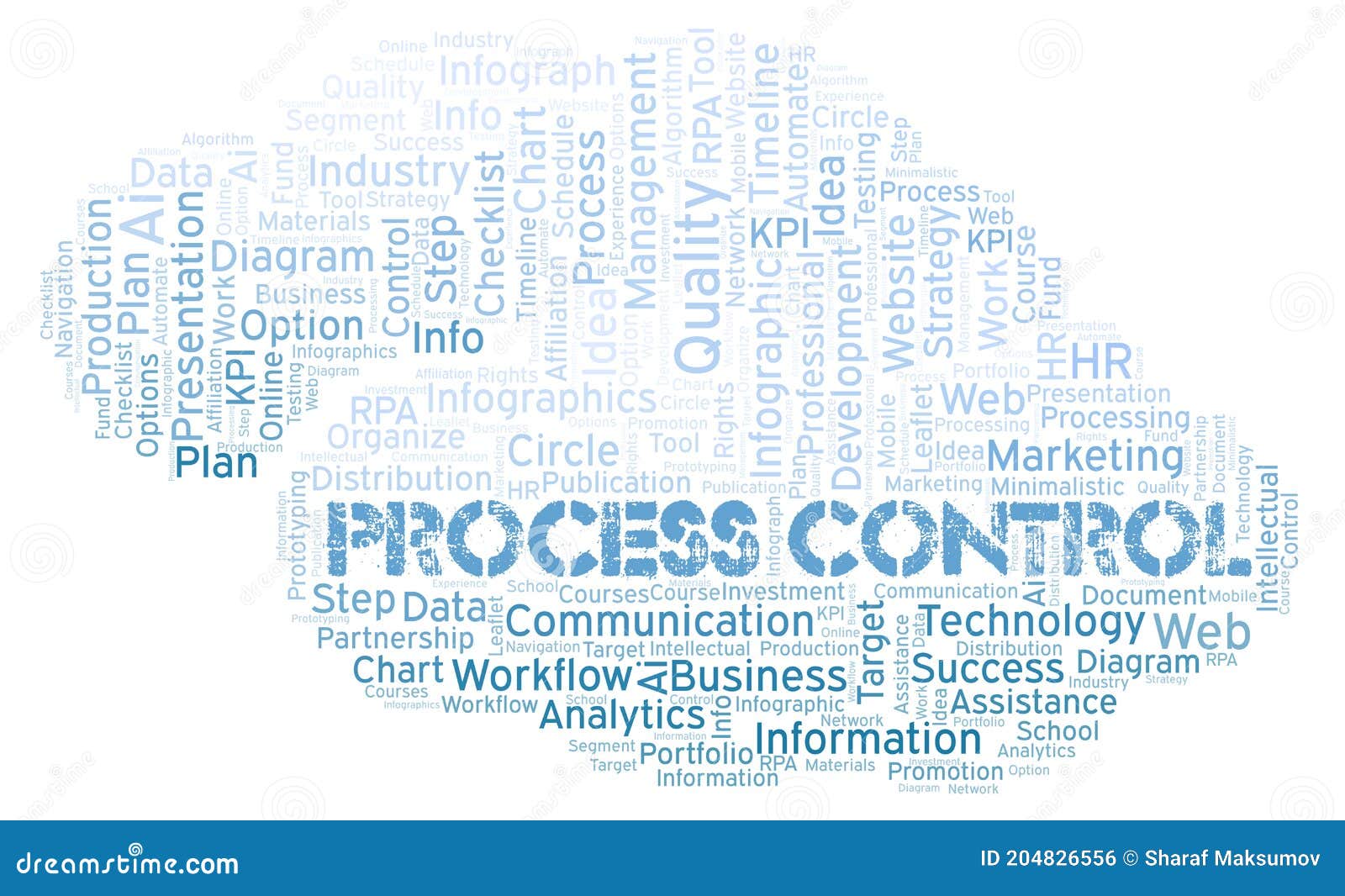 Process Control Typography Word Cloud Create with the Text only. Stock ...