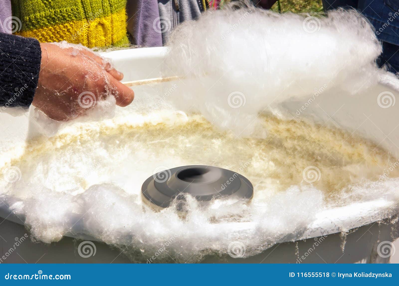 Process of Cooking Cotton Candy in a Candy Machine, Stock Photo - Image ...