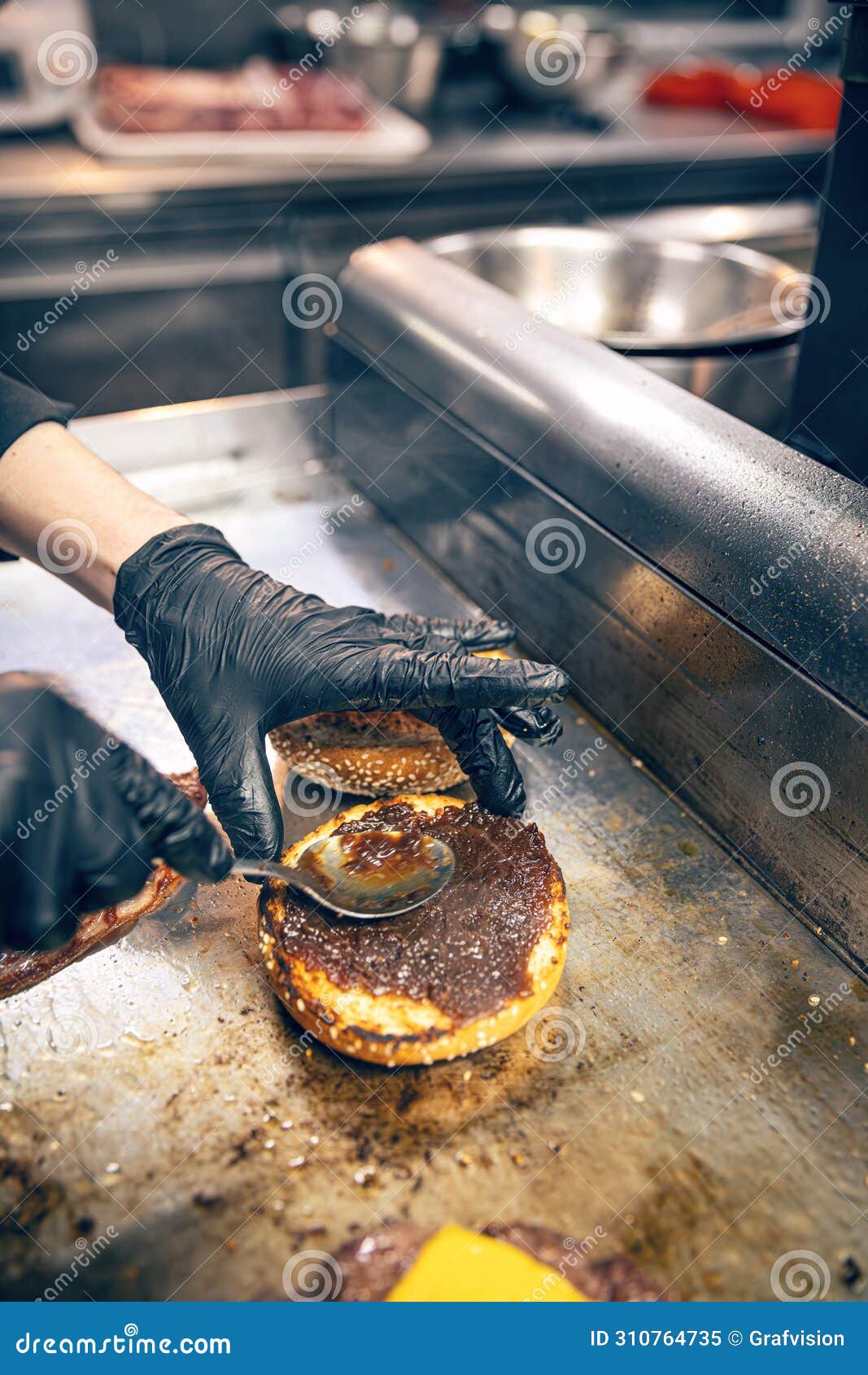 Process of Cooking Hamburger Stock Image - Image of barbecue, meal ...