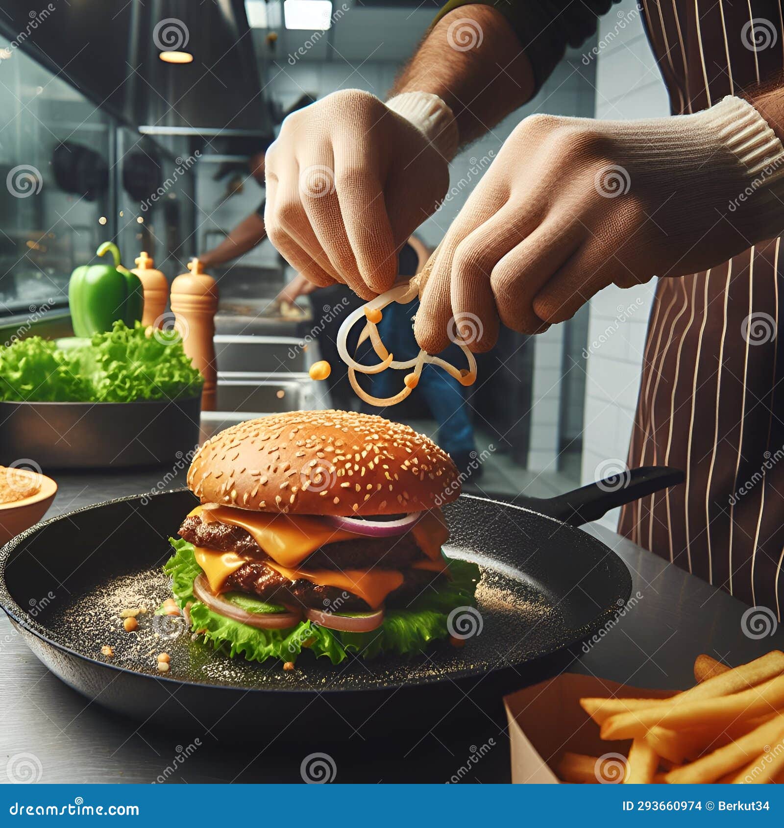 The Process of Cooking a Hamburger Shows All Its Internal Ingredients ...