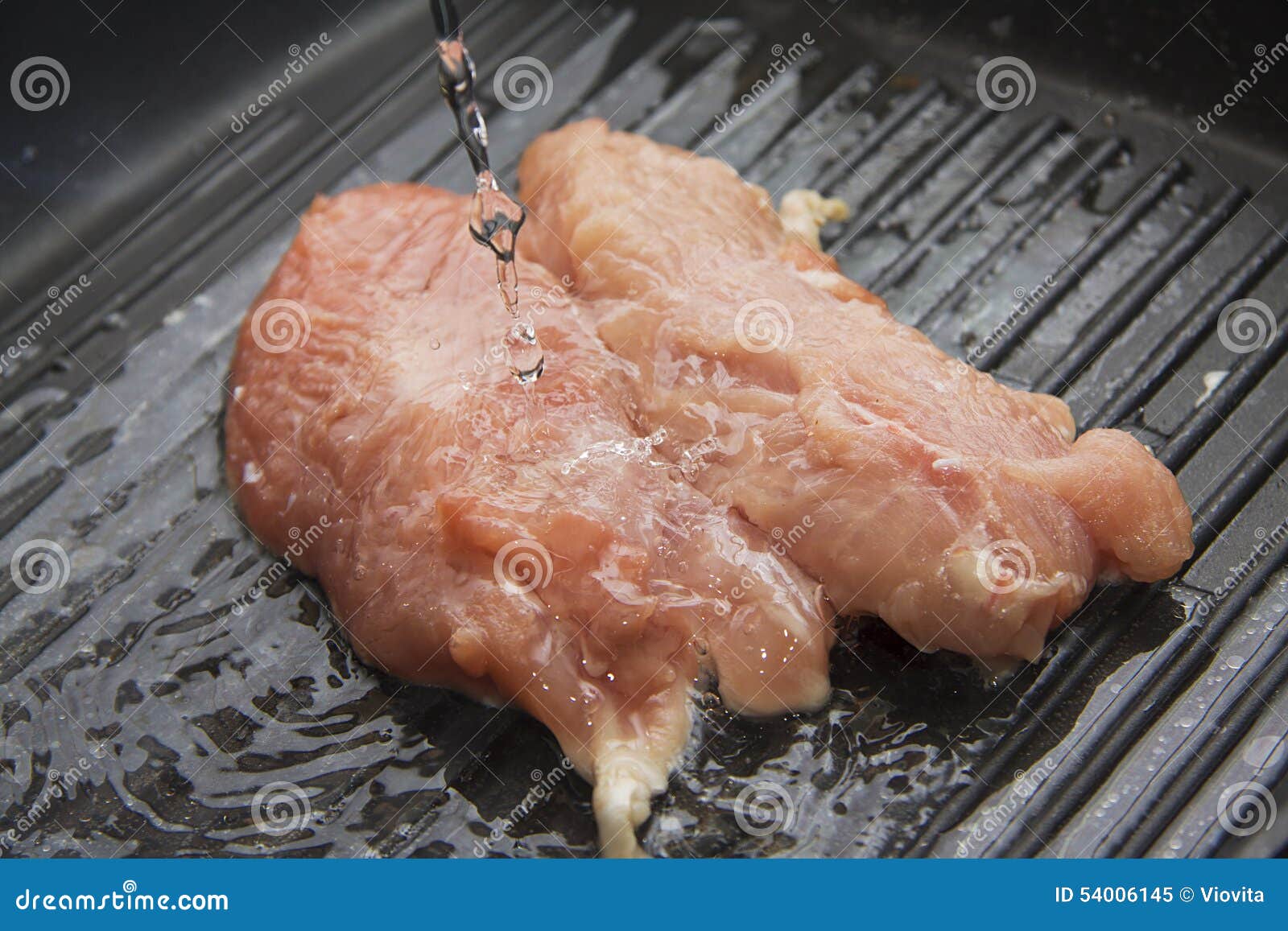 Process of Cooking Raw Chicken Breasts Stock Image - Image of breakfast ...