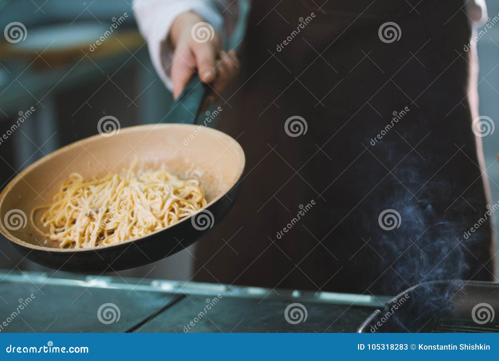 Process of Cooking Spaghetti with Sauce Stock Image - Image of cooking ...