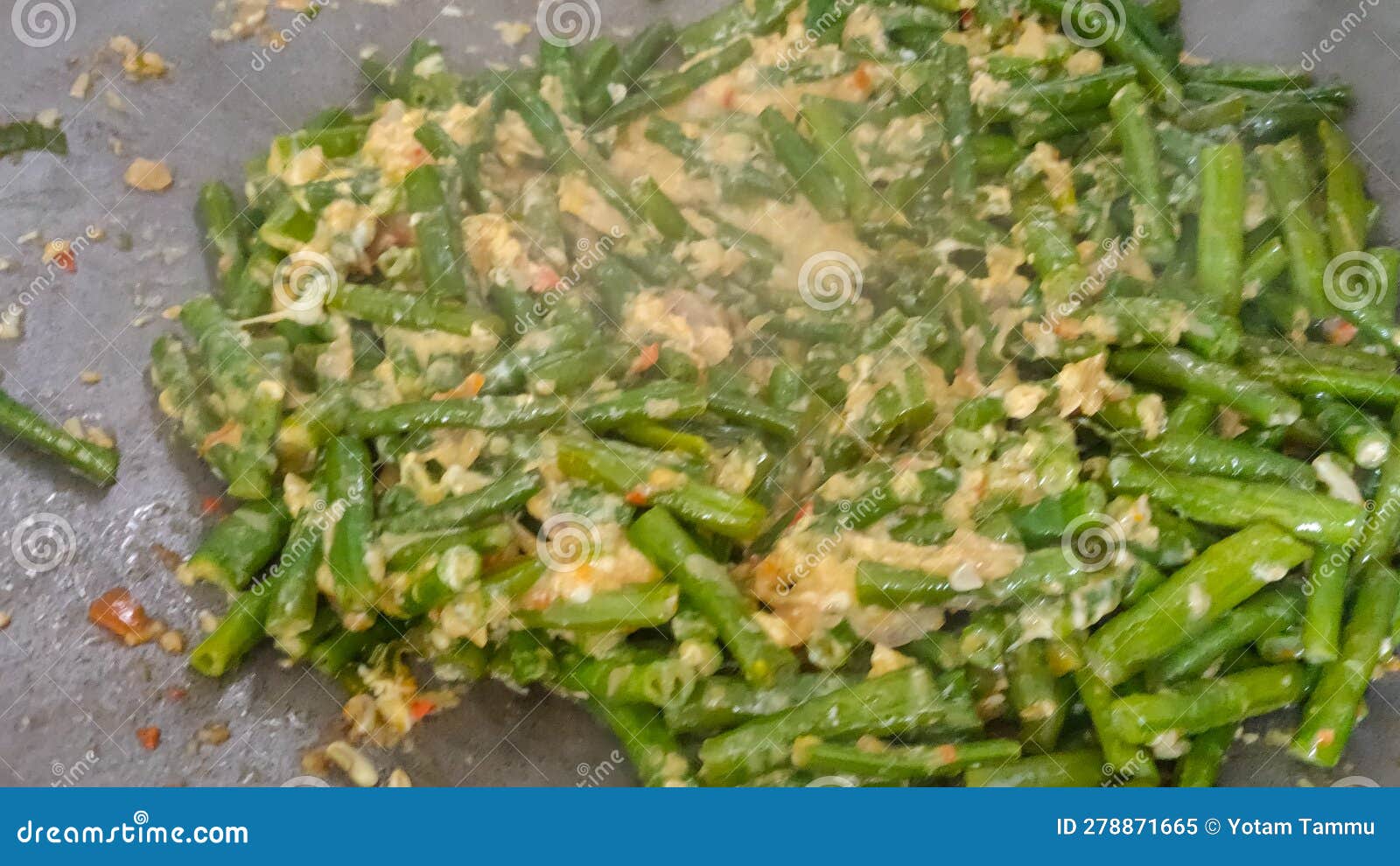 The Process of Cooking Spicy Long Bean Stir Fry Stock Image - Image of ...
