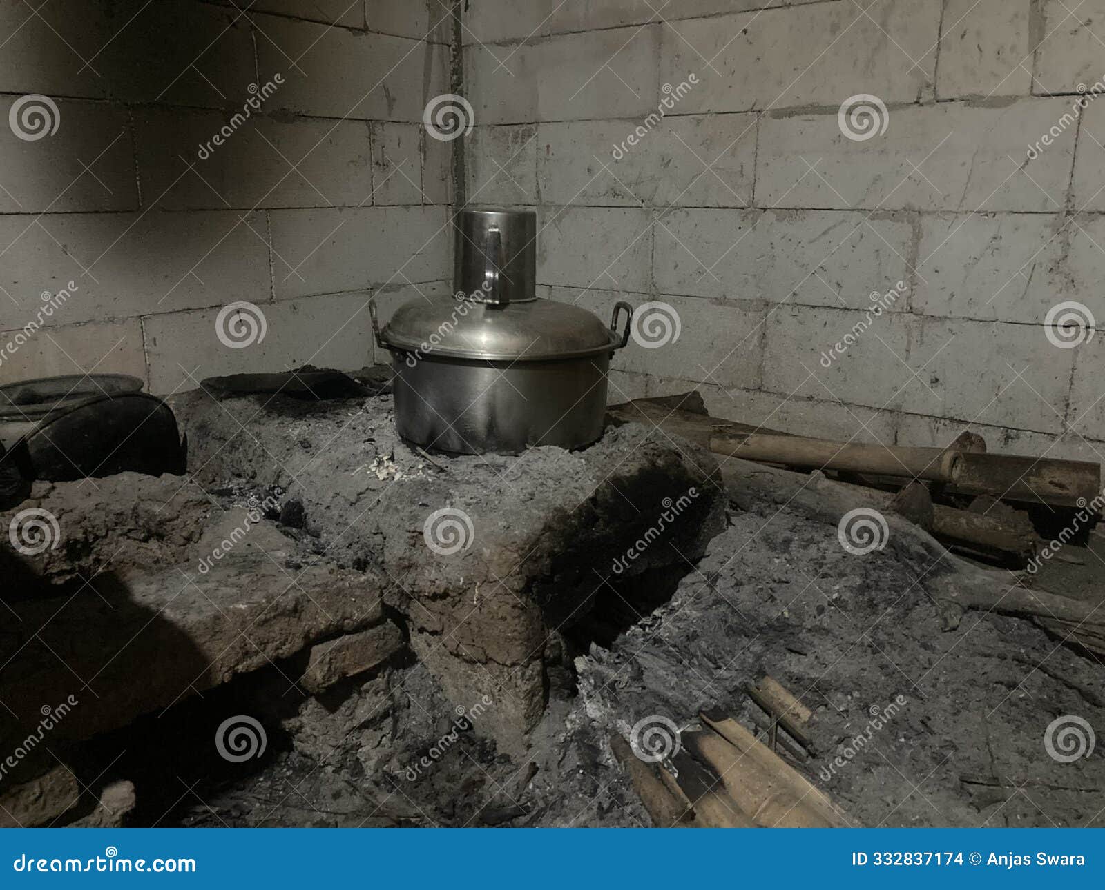 The Process of Cooking Water Using Firewood Stock Photo - Image of ...