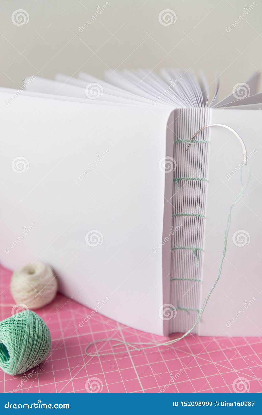 The Process of Coptic Binding. Book Binding. Thread and Pages. Copy ...