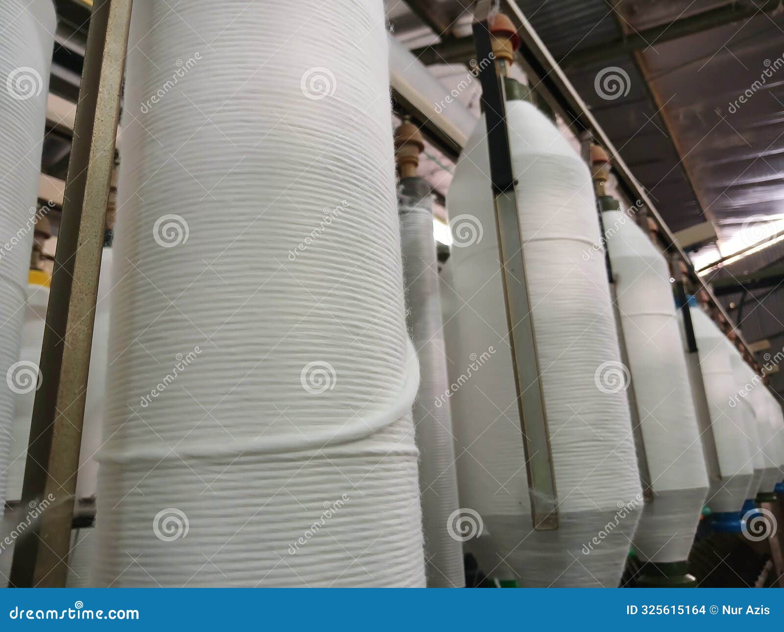 Process of Cotton into Yarn on a Spinning Machine in the Textile Stock ...