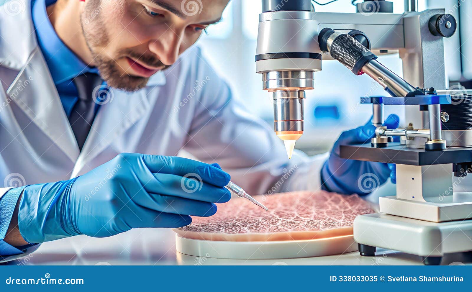 The Process of Creating Artificial Skin: Close-ups of Laboratory ...