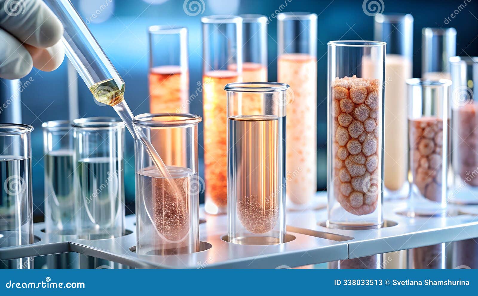 The Process of Creating Artificial Skin in Test Tubes Stock Image ...