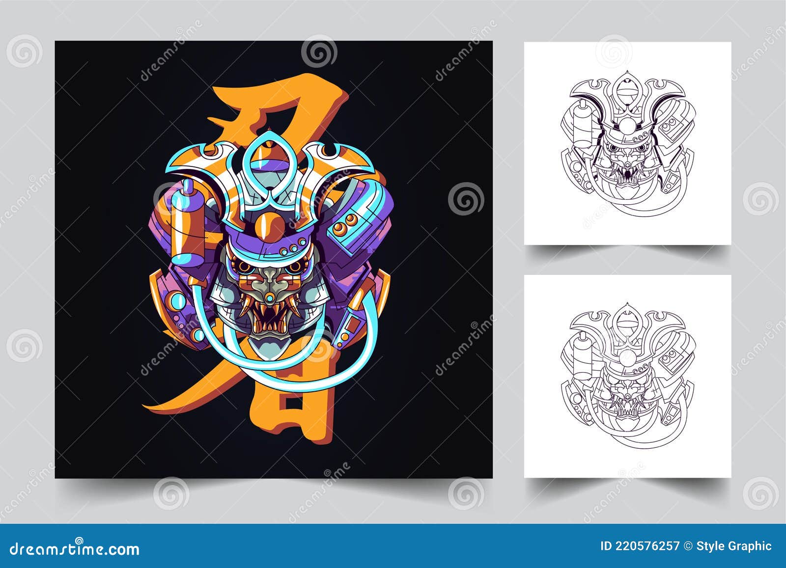 Ronin Robotic Mascot Logo Design Vector with Modern Illustration Stock ...