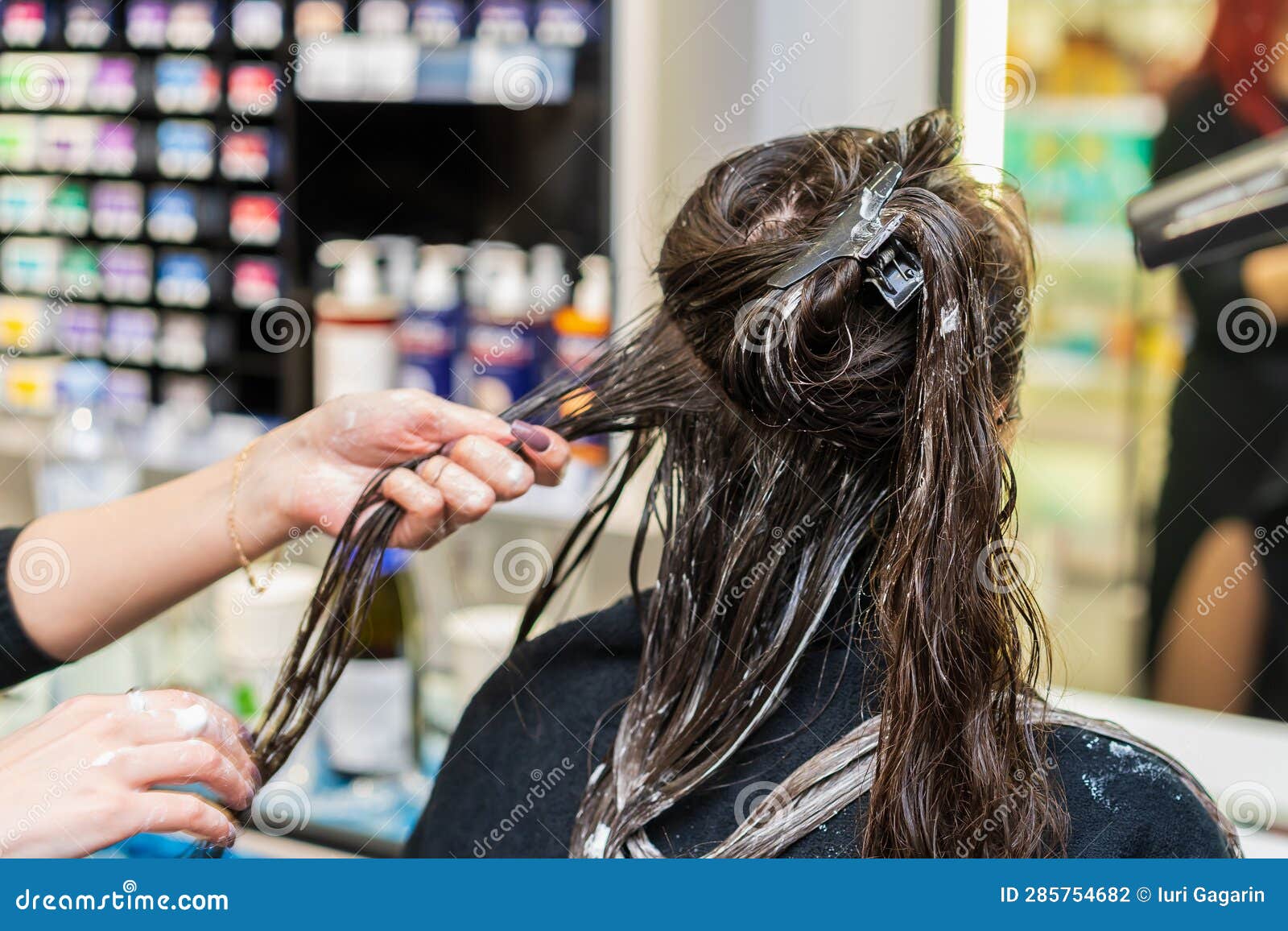 The Process of Creating Hairstyles, Hair Care. Background, Selective ...