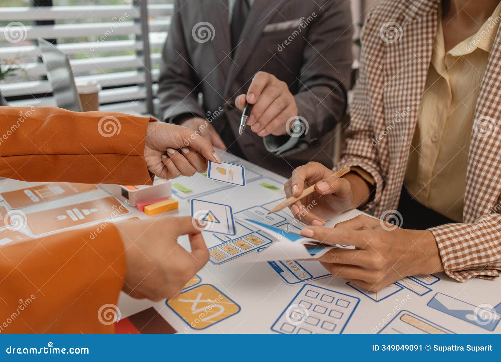 Ux Developer And Ui Designer Presenting Mobile App Interface Design On 6914