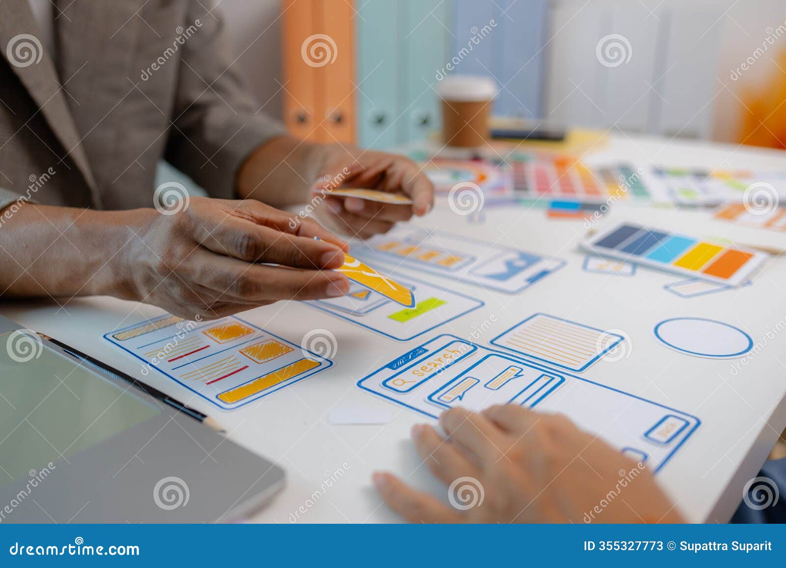 Process of Creating an Interface for a Mobile App, User Interface and Experience Concept, Ux, Ui ...
