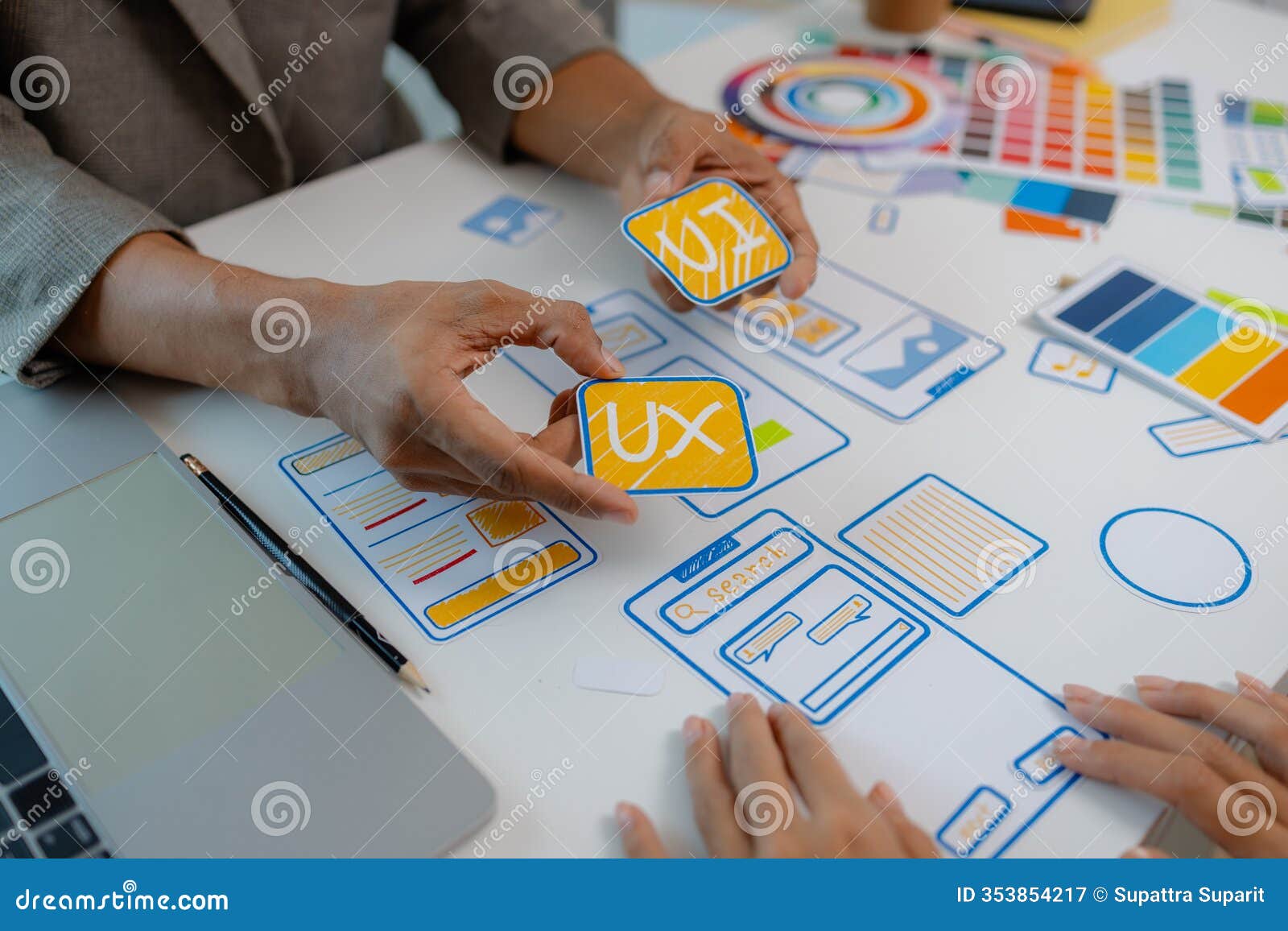 Process Of Creating An Interface For A Mobile App User Interface And Experience Concept Ux Ui