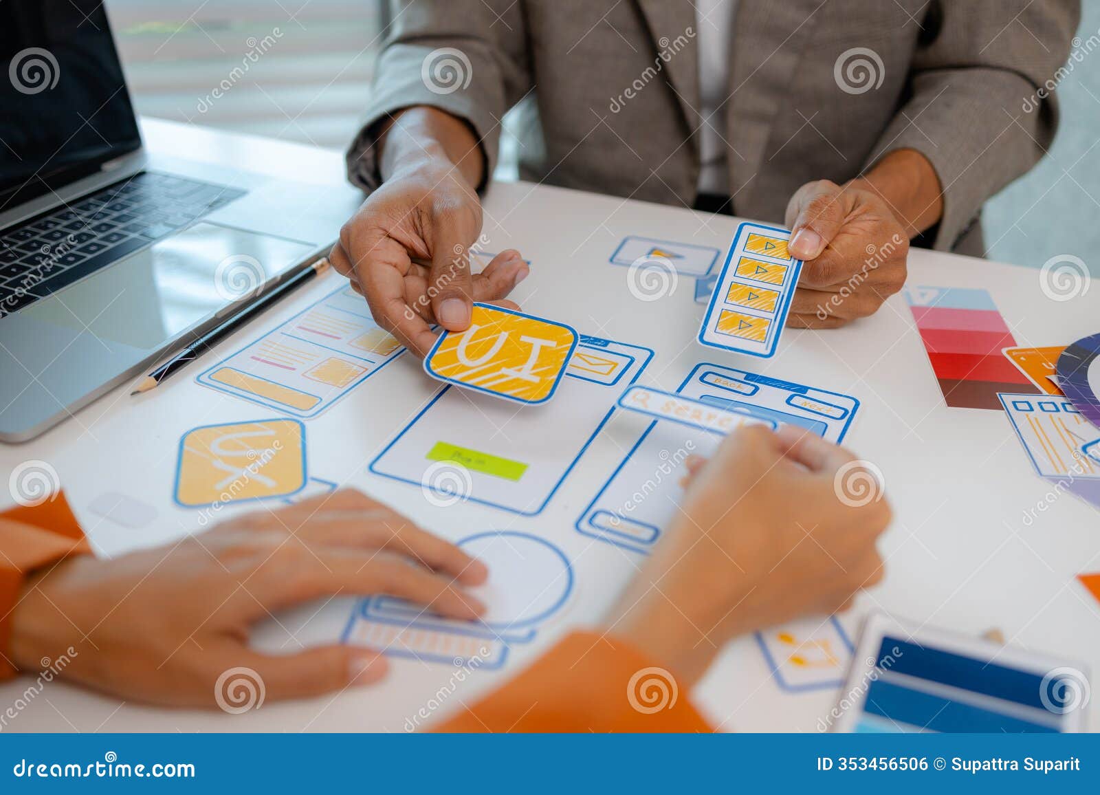 Process of Creating an Interface for a Mobile App, User Interface and Experience Concept, Ux, Ui ...