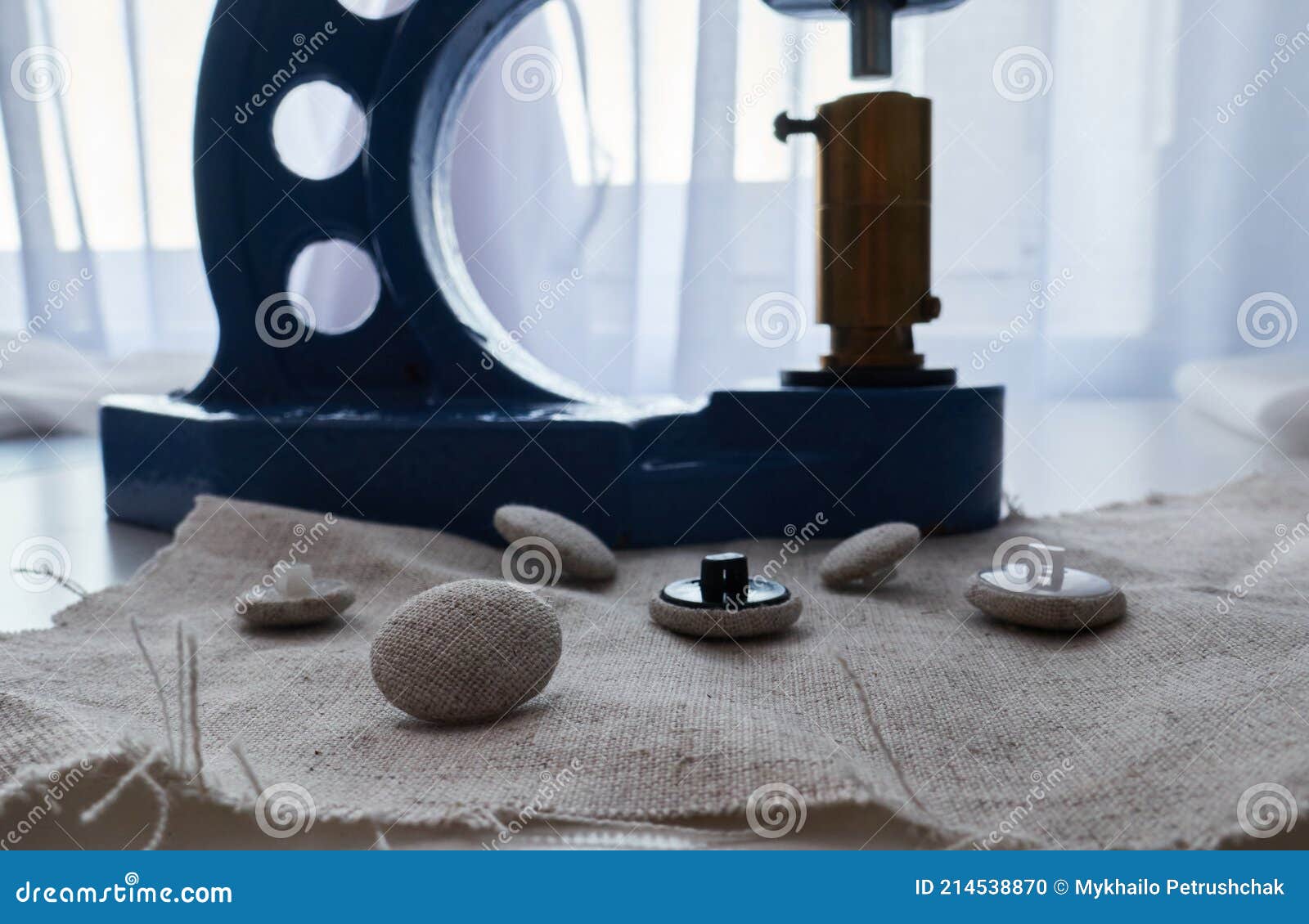 The Process of Creating Linen Buttons at Home Stock Photo - Image of ...