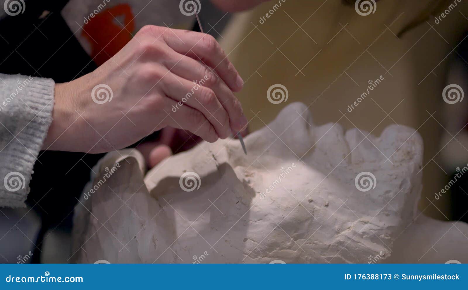 The Process of Creating Sculpture. the Sculptor is Working Stock Video ...